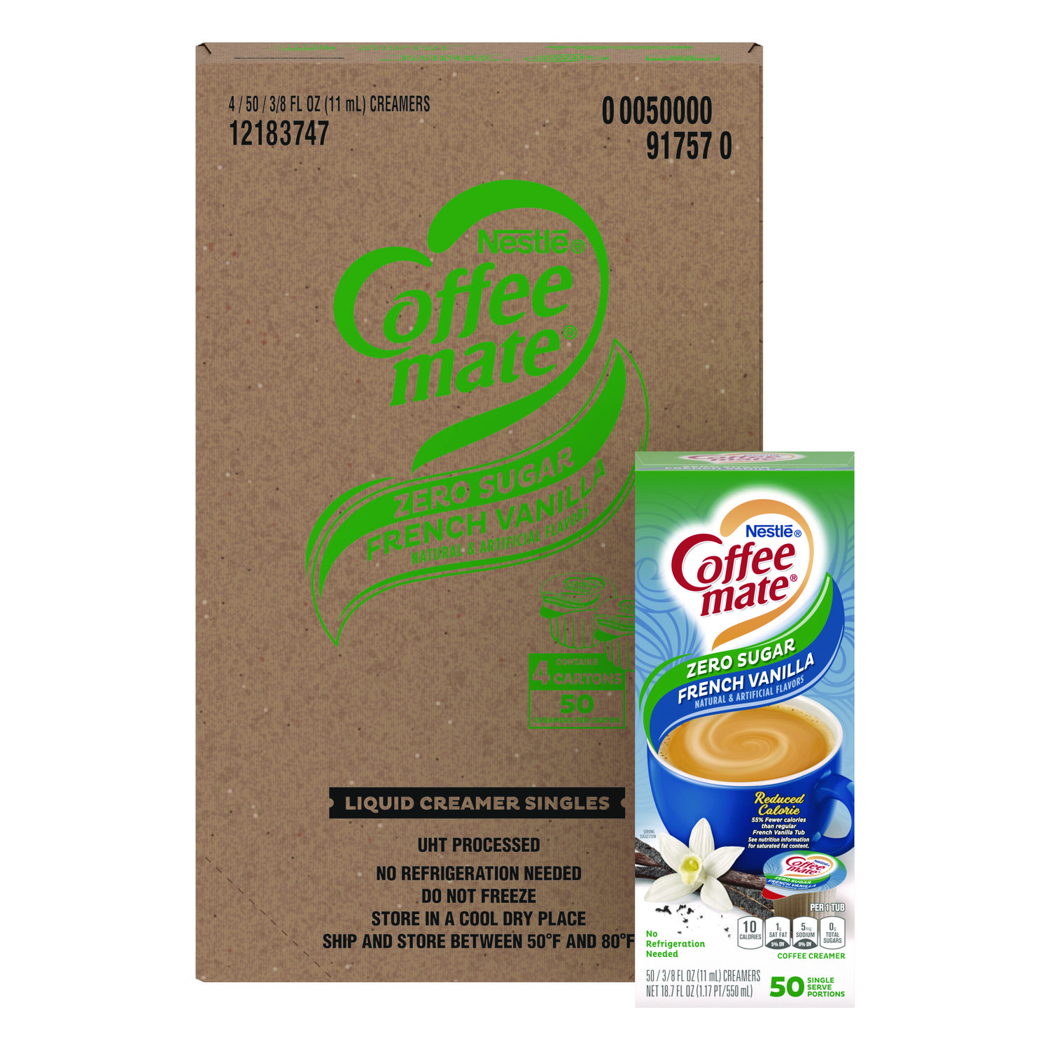 NES91757CT - Liquid Coffee Creamer, Zero Sugar French Vanilla, 0.38 oz ...
