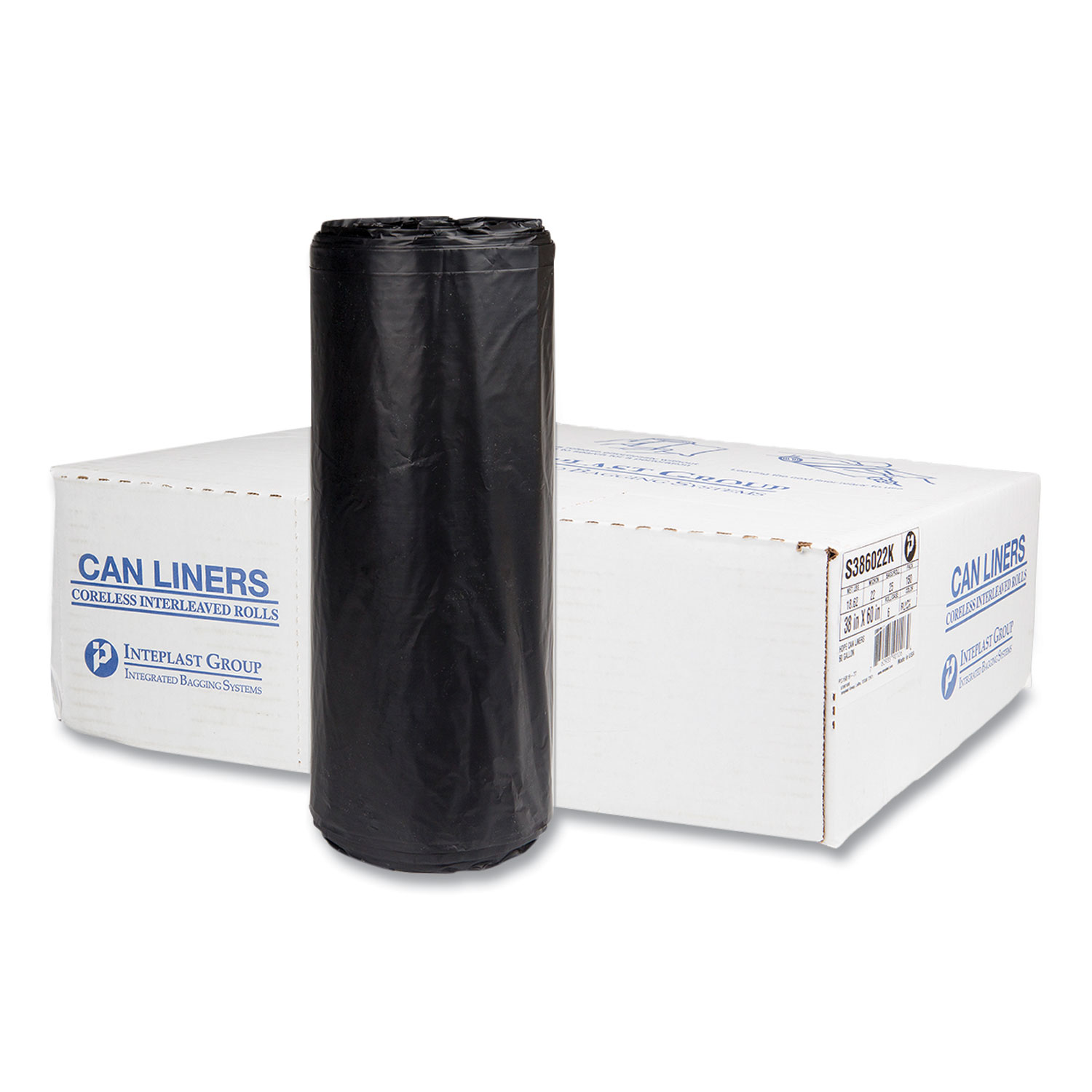 IBSS386022K - HDPE Can Liners, 22 Microns, 38" x 60" , Black, Pack Of ...